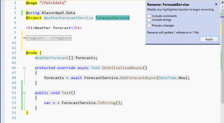 Blazor renaming injected services is not working · Issue #14549 · dotnet/aspnetcore · GitHub