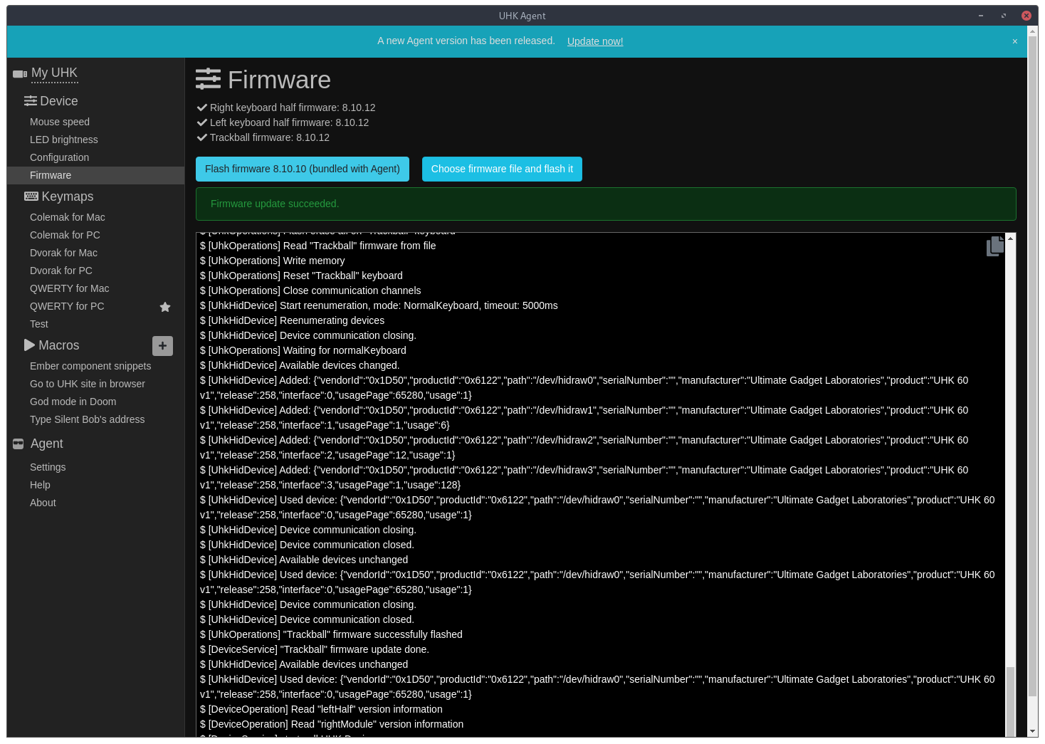 Losing last console lines during firmware flashing when new Agent version message comes up ...