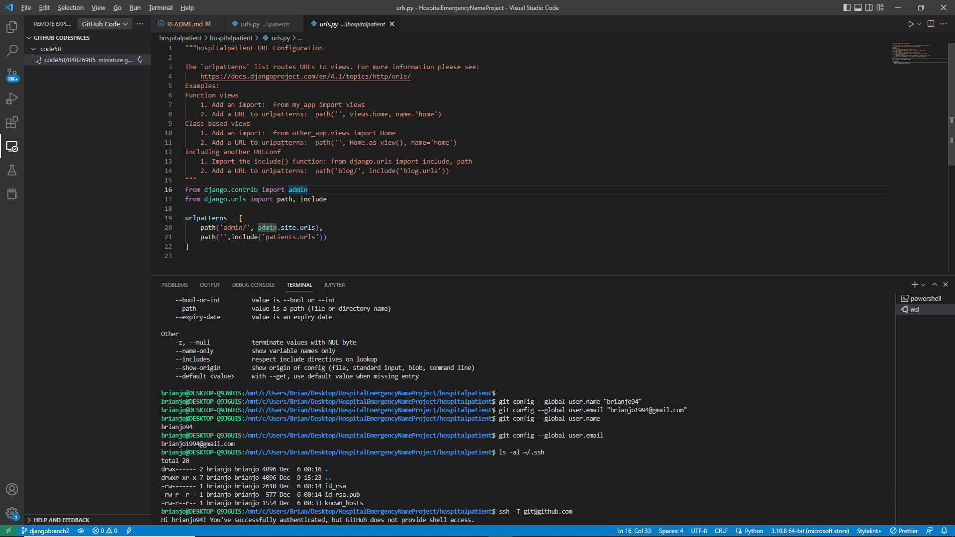 create a barebone django project · Issue #6 · xraycodes/HospitalEmergeNameEntry · GitHub