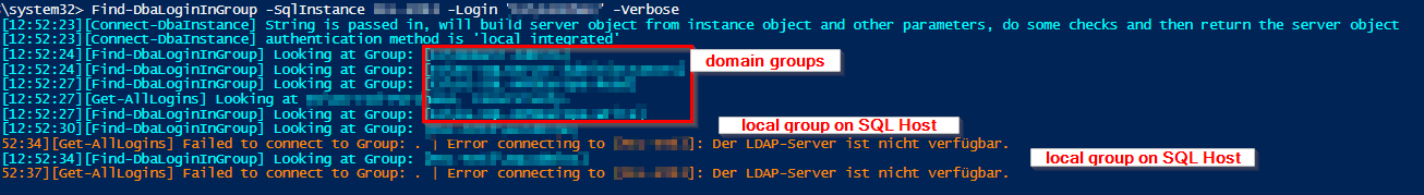Find-DbaLoginInGroup - error with query on instance with local groups · Issue #7820 · dataplat ...
