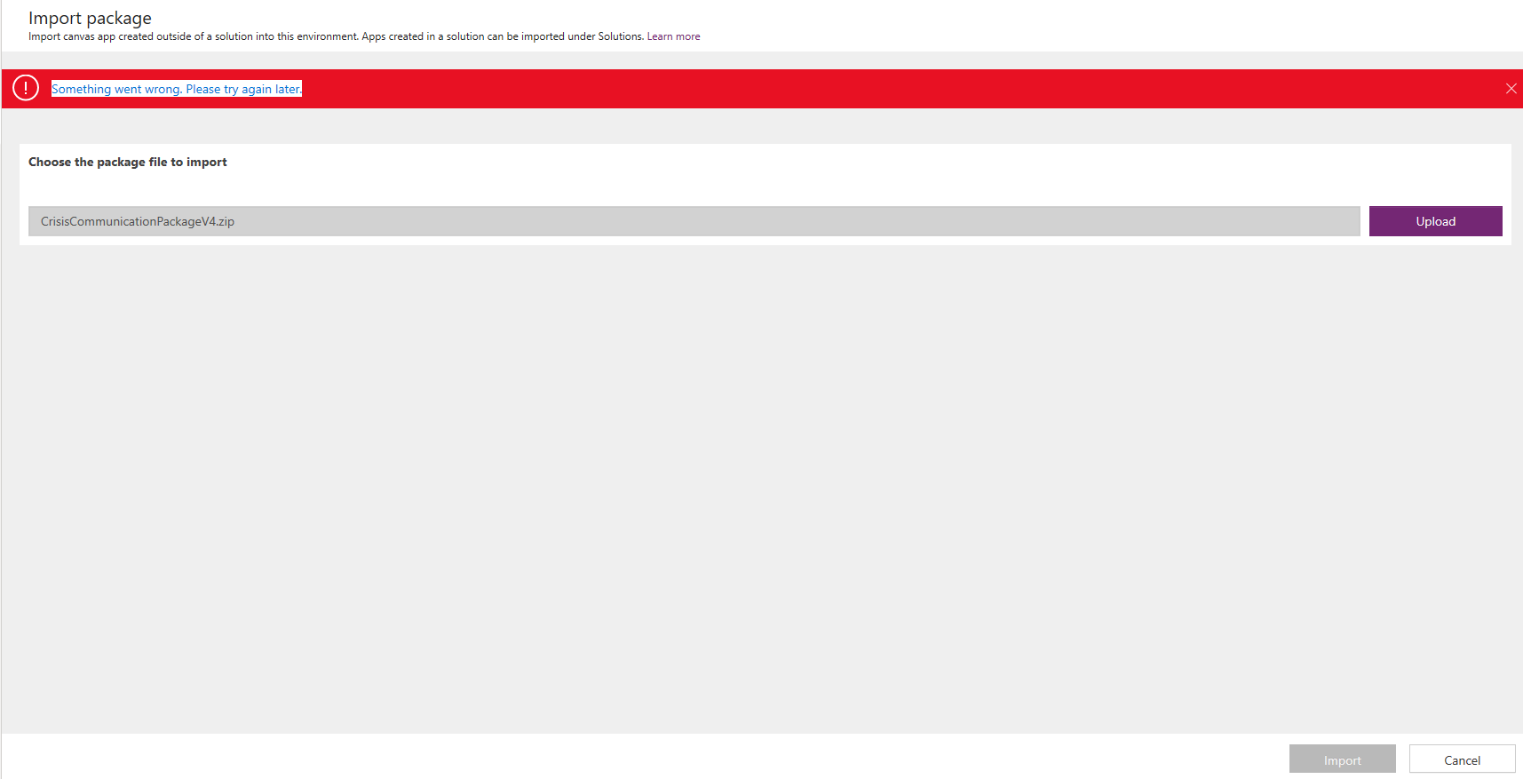 [BUG]: Something went wrong. Please try again later. · Issue #134 · microsoft/powerapps-tools ...