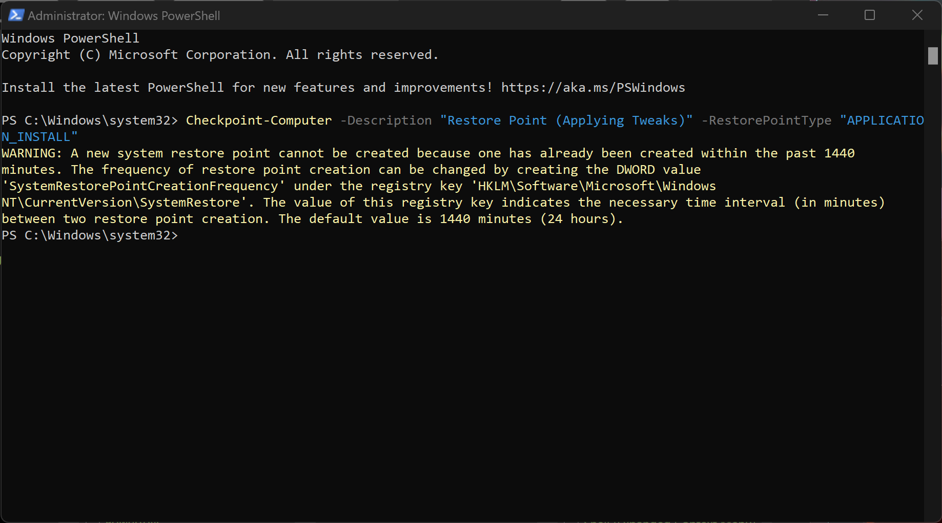 Create System Restore Point before applying any changes to the system · Issue #983 ...