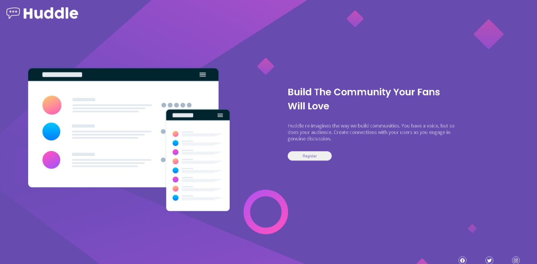 Github 00awaudby Huddle Landing Page