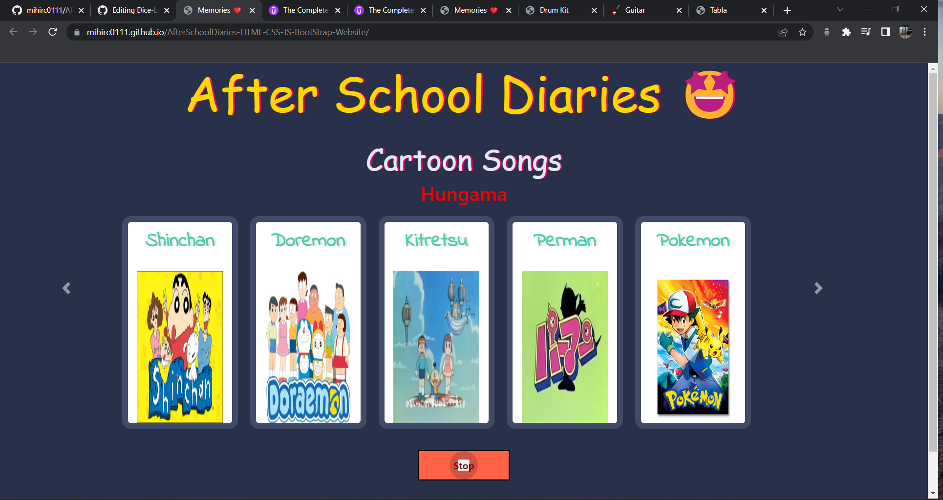 Github Mihirc0111afterschooldiaries Html Css Js Bootstrap Website To Create A Website Which