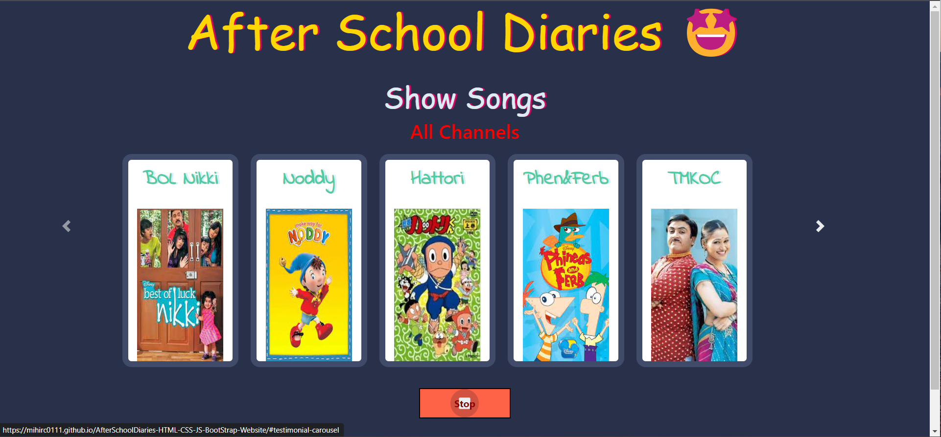 Github Mihirc0111afterschooldiaries Html Css Js Bootstrap Website To Create A Website Which