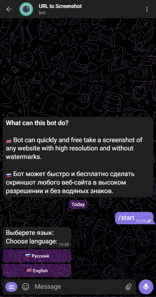 GitHub - dlmooon/url-to-screenshot-bot: Telegram bot for taking screenshots