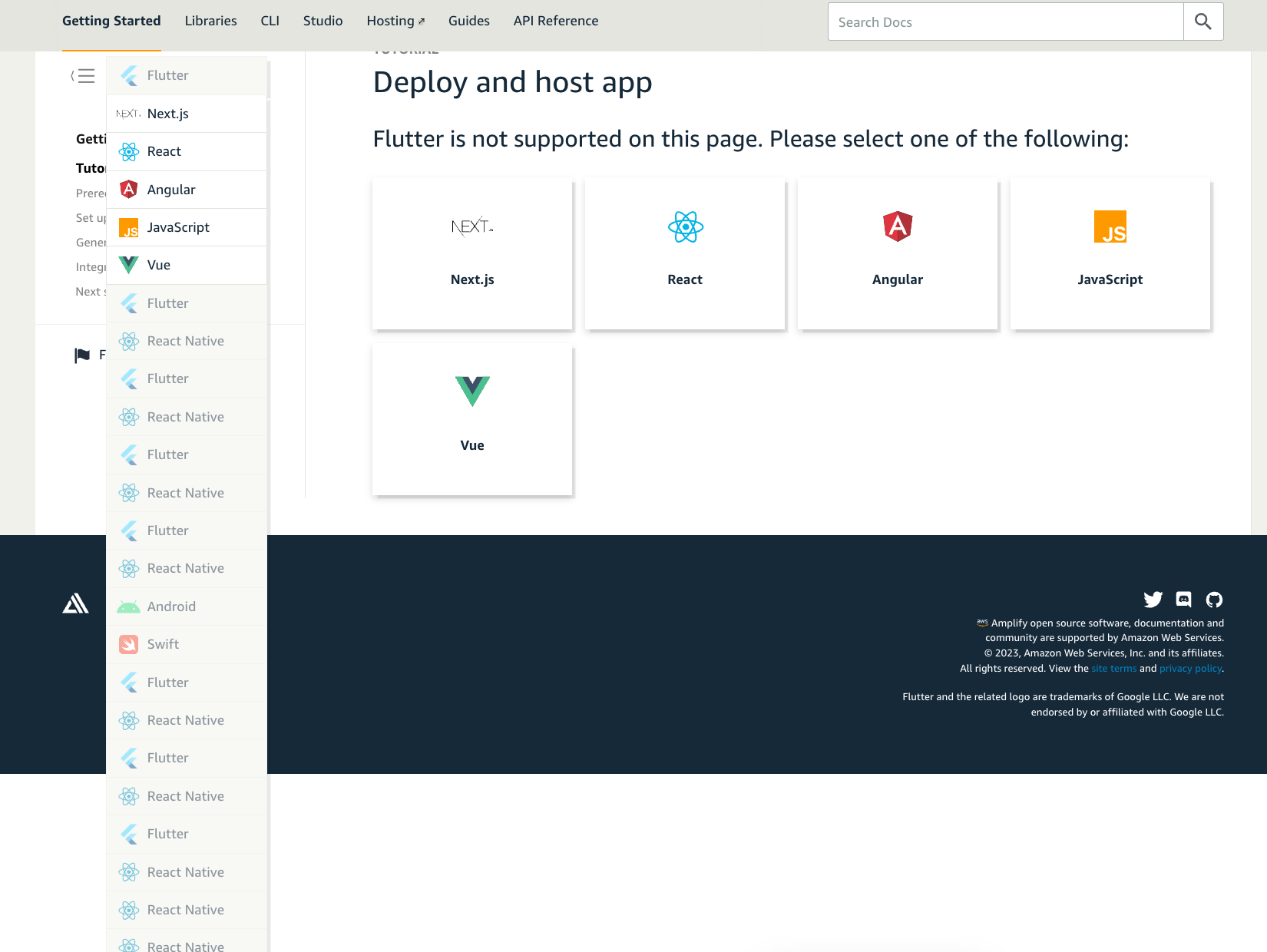 [Feedback]Platform switcher is repeating platform names · Issue #5755 · aws-amplify/docs · GitHub