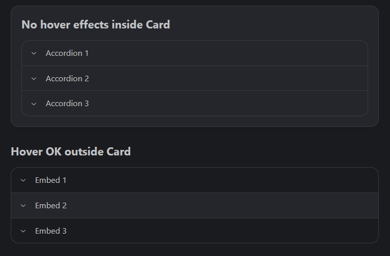 Accordion hover background conflicts with Card background in dark mode · Issue #4783 ...