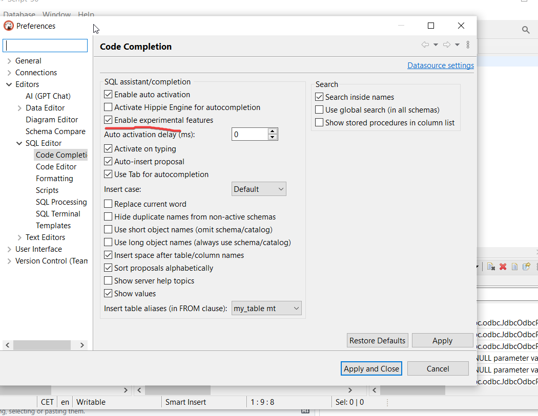 Columns autocompletion do not appear in selestion list, if table is withour alias · Issue #20032 ...