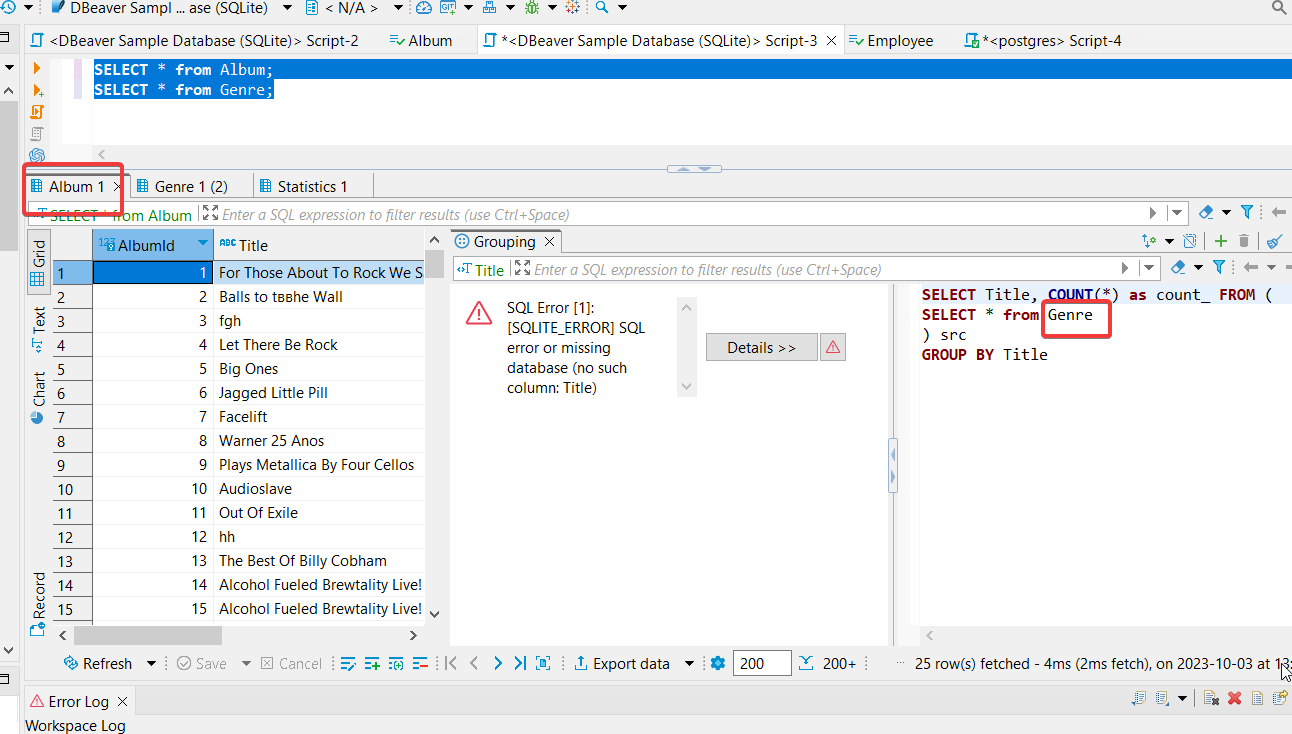 Error in grouping panel for multiple select query · Issue #21411 · dbeaver/dbeaver · GitHub