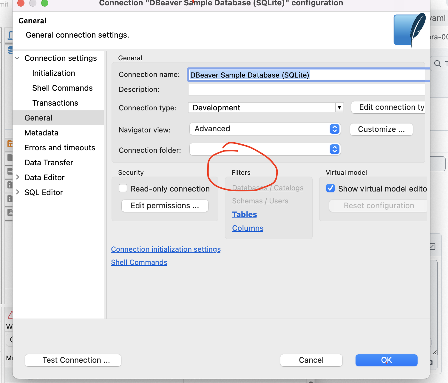 [mac] Event Loop Exception When Use Filters On General Connection Page · Issue 21581 · Dbeaver
