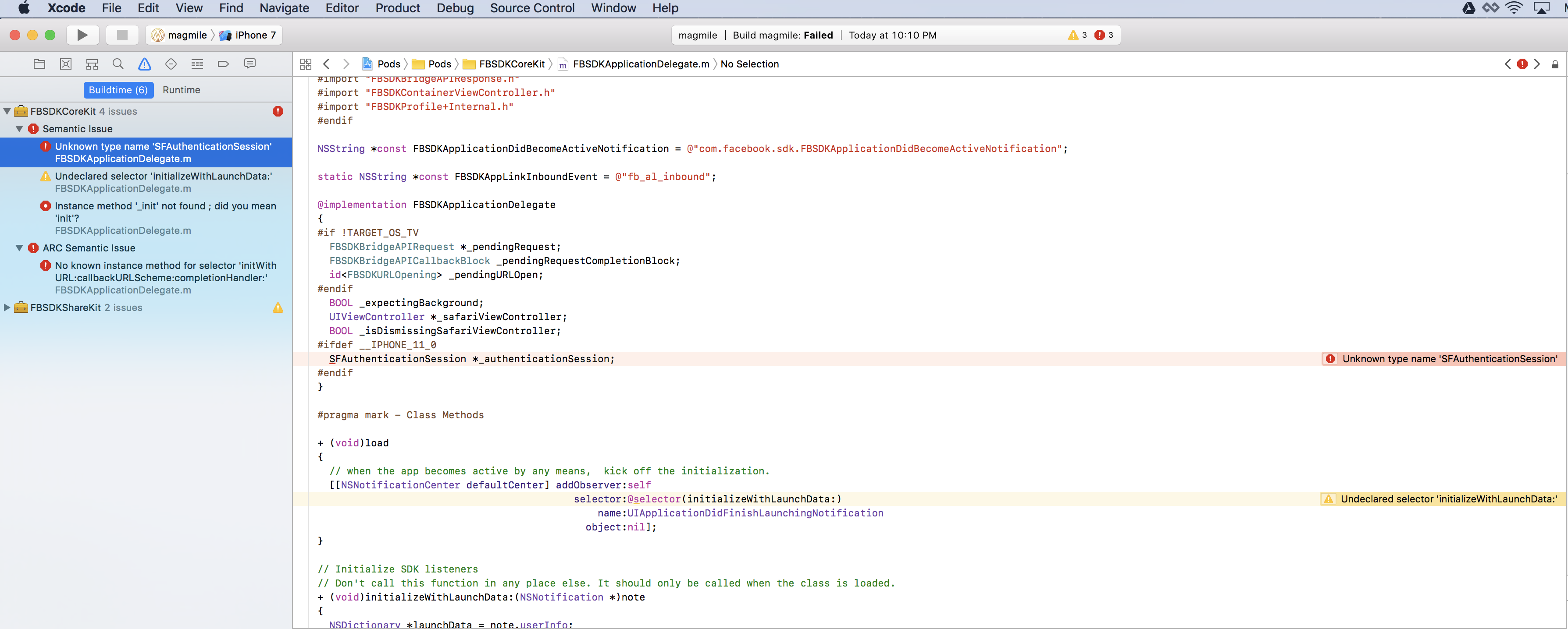 FBSDK several issues with Version 4.25.0 in Corekit · Issue #167 ...