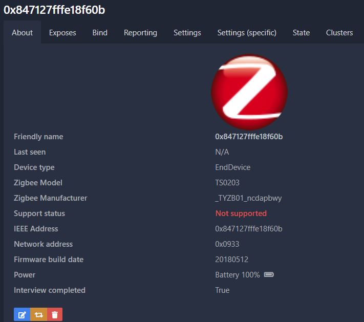 TS0203 not supported · Issue #8258 · Koenkk/zigbee2mqtt · GitHub