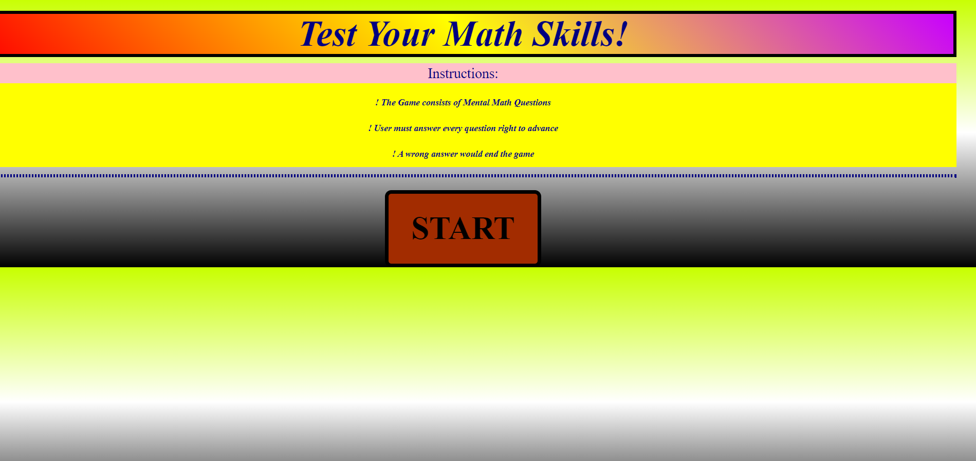 GitHub - harsmatharoo/Mental-Math-Game