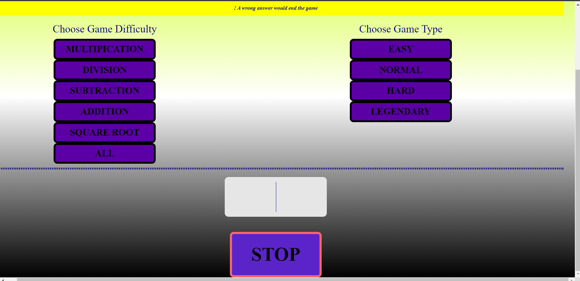GitHub - harsmatharoo/Mental-Math-Game
