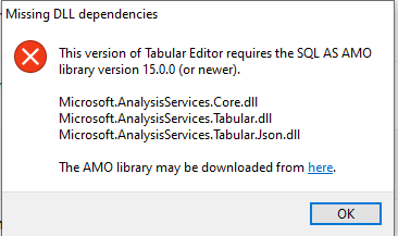 SQL AS AMO Library Version Error · Issue #858 · TabularEditor/TabularEditor · GitHub