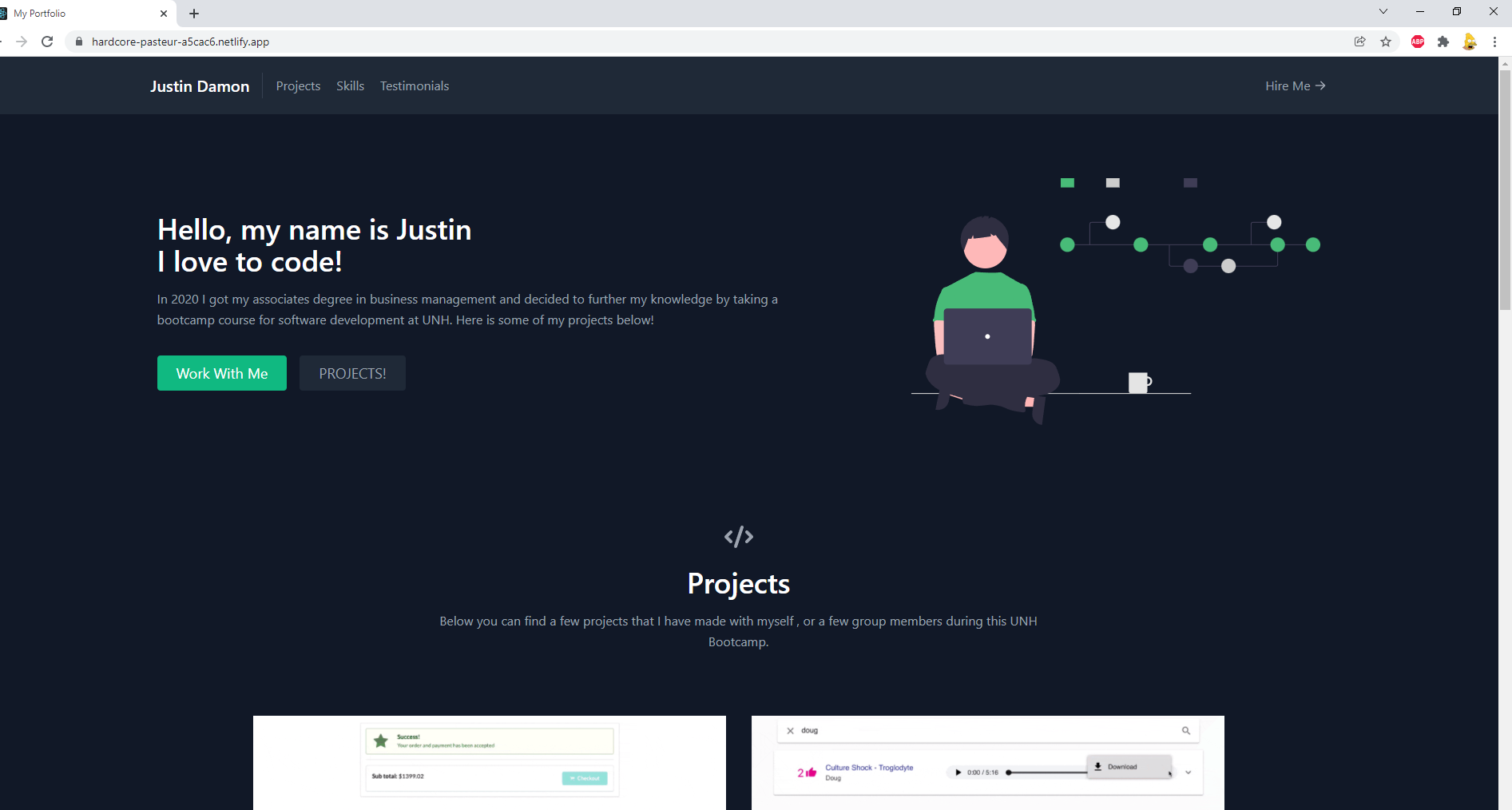 GitHub - Justin7933/Justins-Portfolio: Personal Portfolio using React