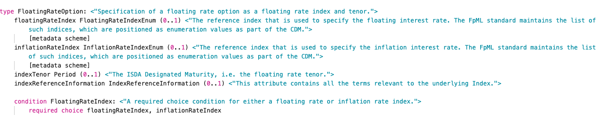 Object required in CDM to capture Index names required for regulatory ...