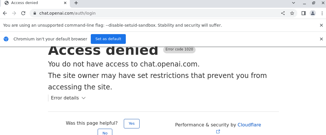 Access Denied: 1020 on Replit · Issue #233 · transitive-bullshit ...