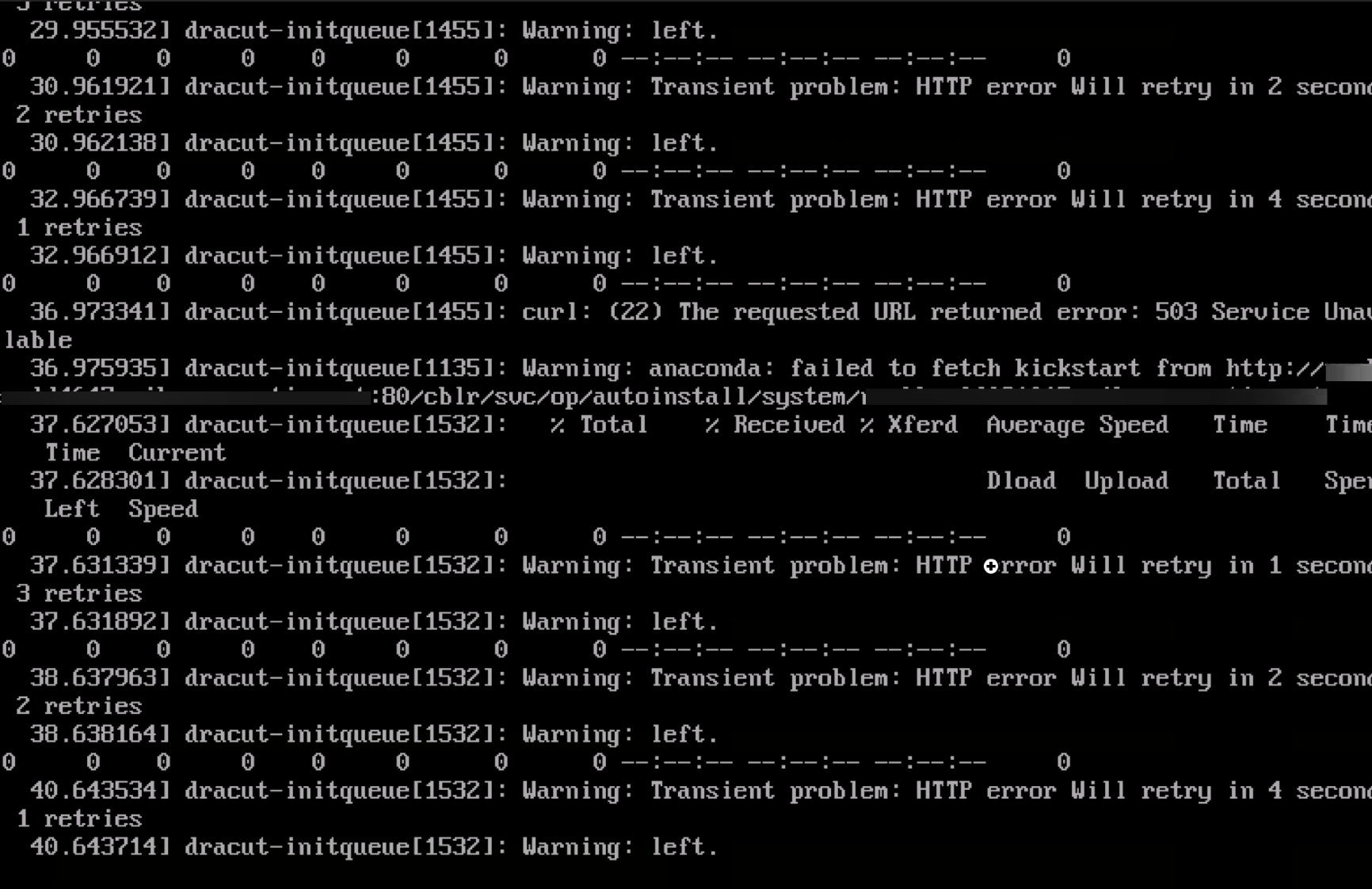Systems cannot access kickstart files /cblr/svc/op/autoinstall/system ...