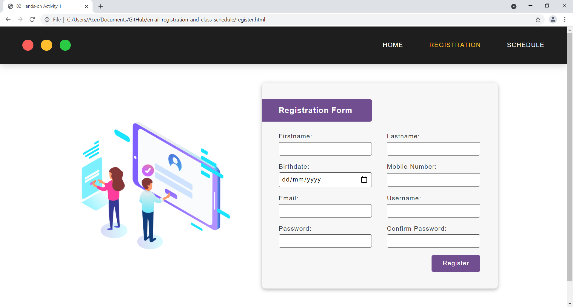 GitHub - RyanArchive/email-registration-and-class-schedule: Email ...