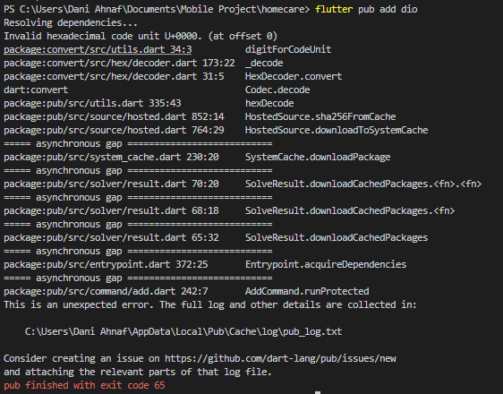 Can T Add And Error Dio Dependencies · Issue 3871 · Dart Lang Pub · Github