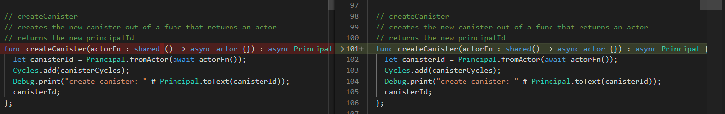 inconsistent spacing for query() and shared() in actor · Issue #75 · dfinity/vscode-motoko · GitHub