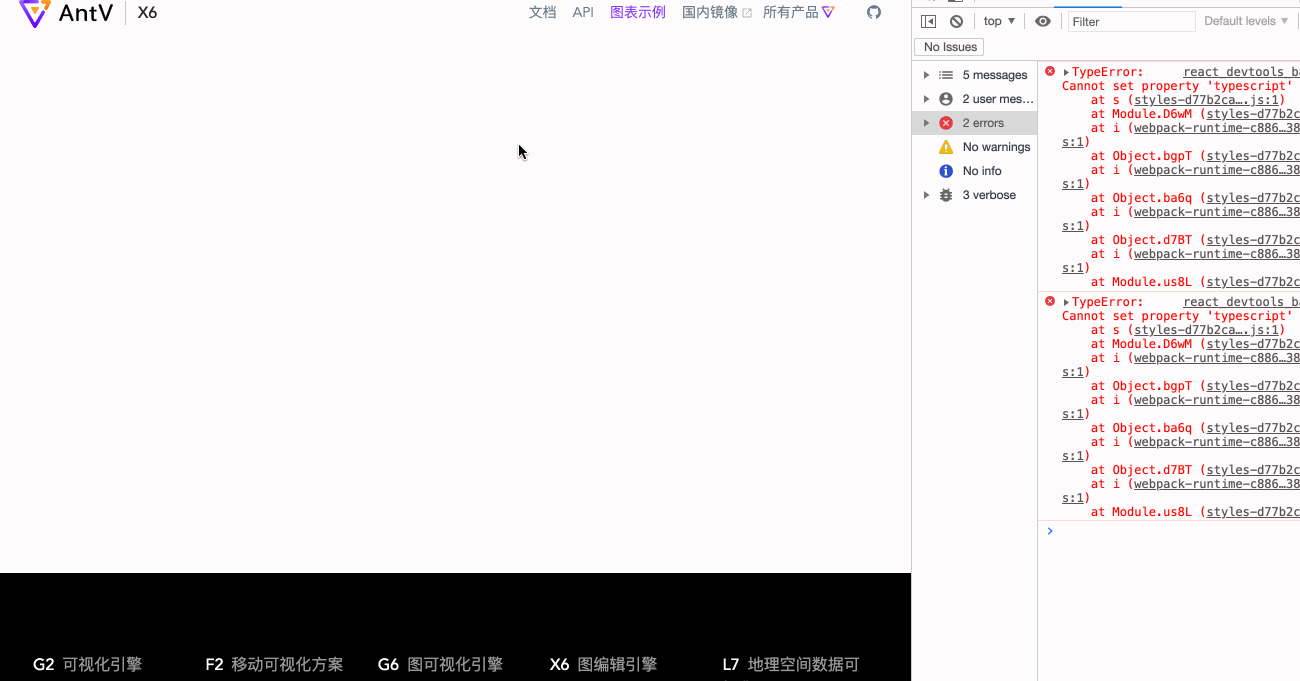 官网的示例无法打开 · Issue 1106 · Antvisx6 · Github 