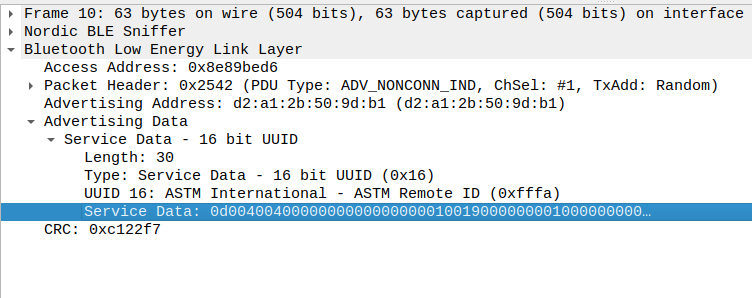 Dissector for Bluetooth · Issue #5 · opendroneid/wireshark-dissector · GitHub