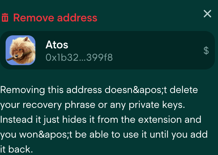 Textbug when user wants to delete an address · Issue #2355 · tahowallet/extension · GitHub