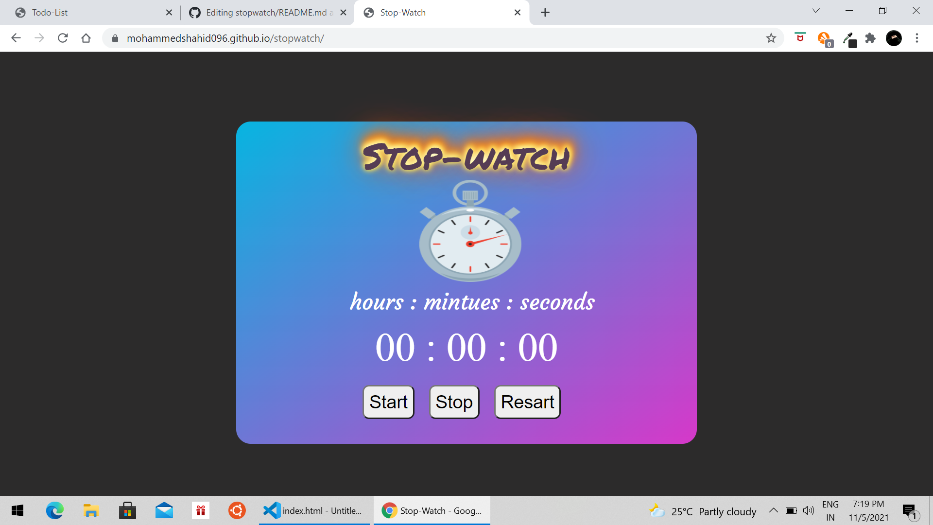 GitHub - mohammedshahid096/stopwatch