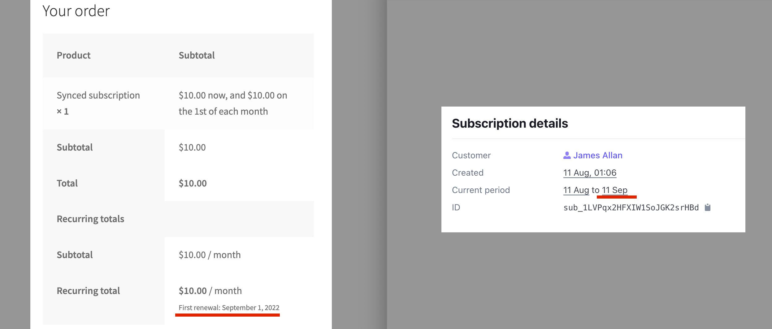 Non-prorated synced subscriptions don't result in synced WC Pay Subscription · Issue #4565 ...