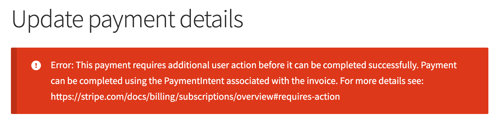 Updating Stripe billing subscription payment method to 3DS required ...