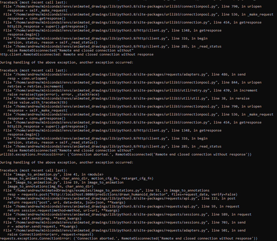 Connection Error on Creating Animation · Issue #197 · facebookresearch ...