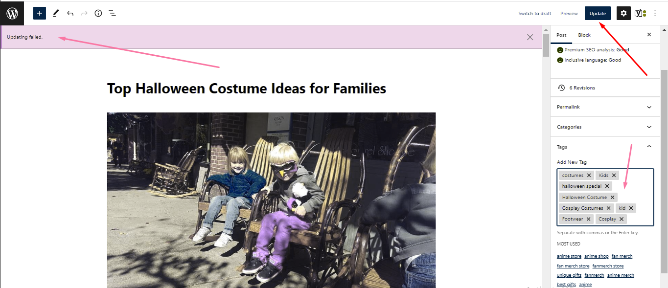 WordPress API error when trying to add tags · Issue #43464 · WordPress/gutenberg · GitHub