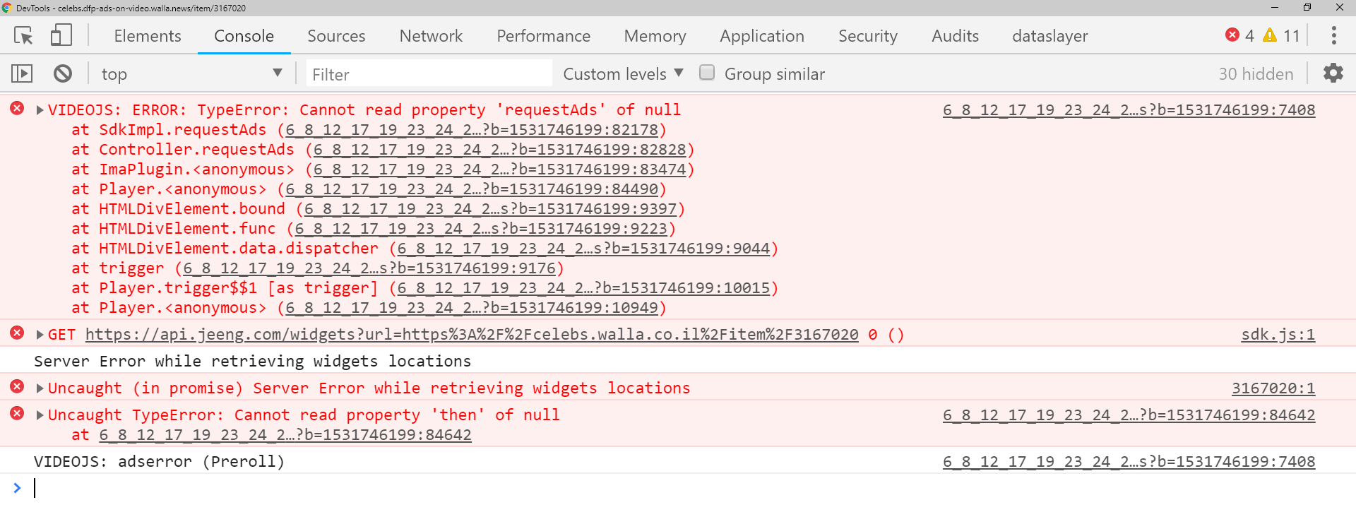 Videojs-ima throws error in console but still runs all breakpoints · Issue #696 · googleads ...