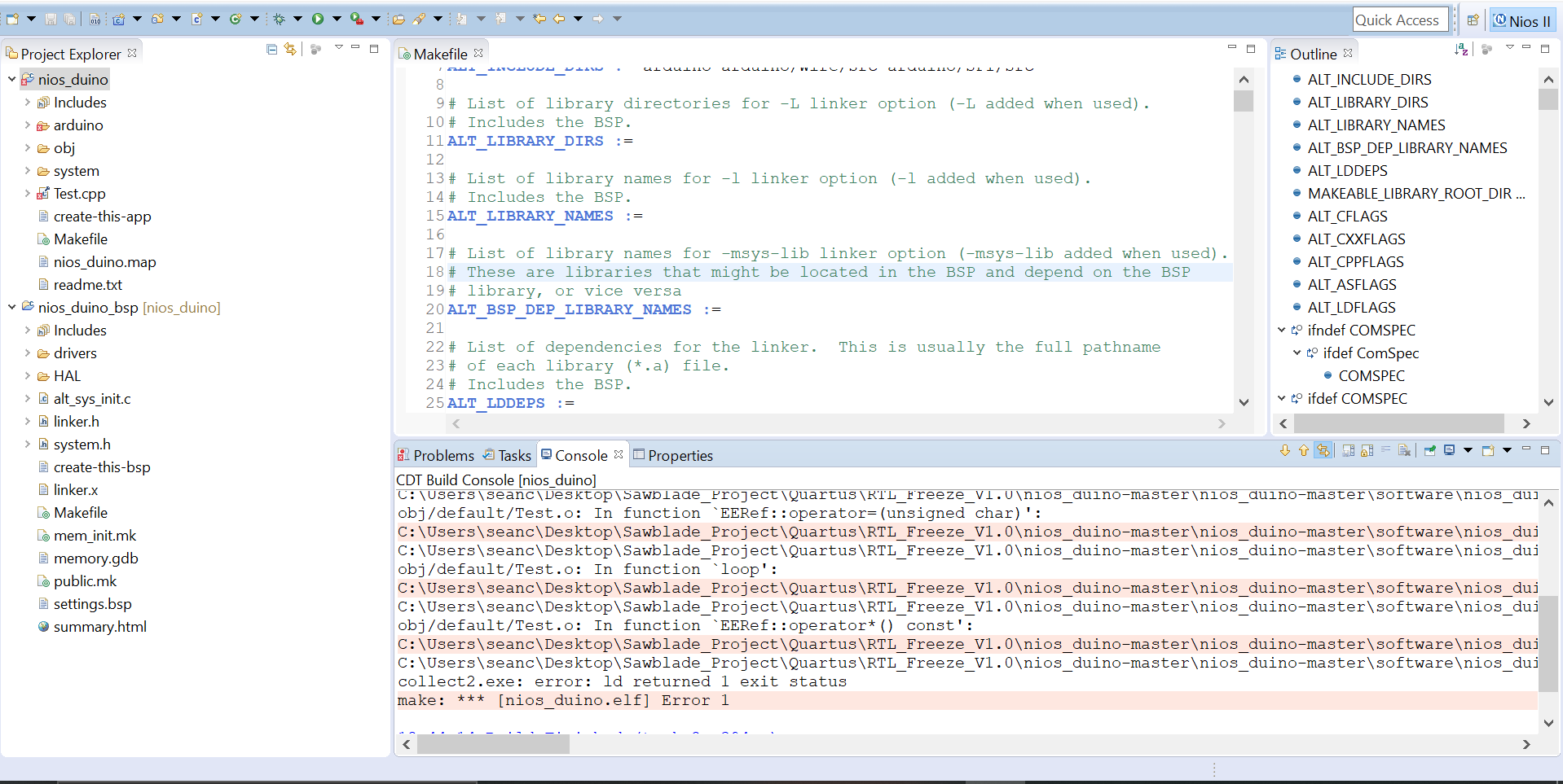 'Undefined Reference' Errors · Issue #11 · dimag0g/nios_duino · GitHub