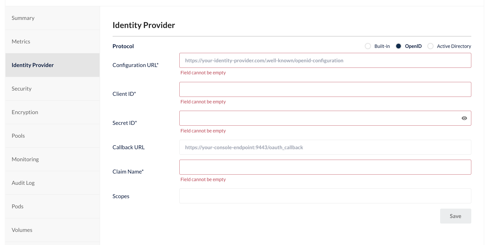 Console exposes a way to change auth of a Tenant, but that results in an error · Issue #1199 ...