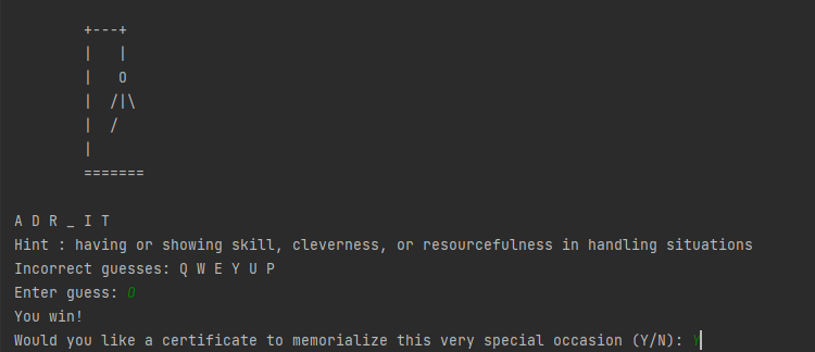GitHub - connorcr37/hangman: Word of the Day Hangman console game.