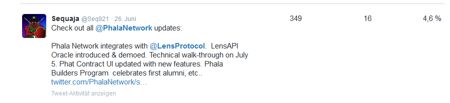 June 2023 Contributions - Sequaja#3605 · Issue #198 · Phala-Network/growth-program · GitHub