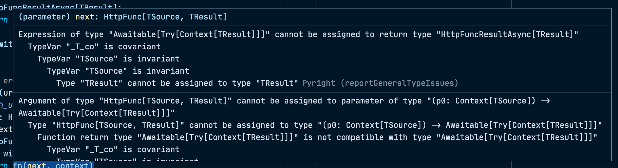 Type "TResult" cannot be assigned to type "TResult" · Issue #1264 ...