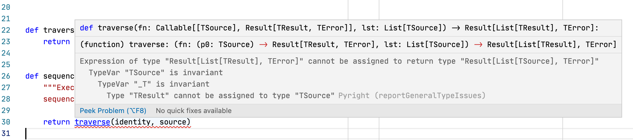 Type "TResult" cannot be assigned to type "TSource" · Issue #1265 ...