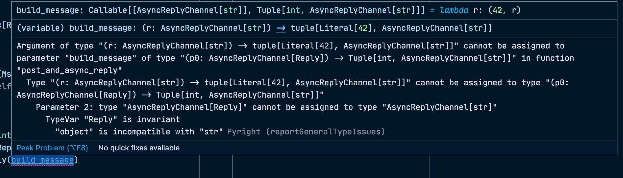 Type Error With Callback Argument To Generic Method · Issue 1273 · Microsoftpyright · Github