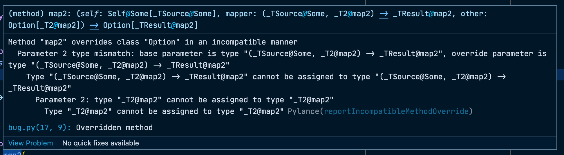 Method overrides class in a incompatible manner (1.1.247) · Issue #3480 · microsoft/pyright · GitHub