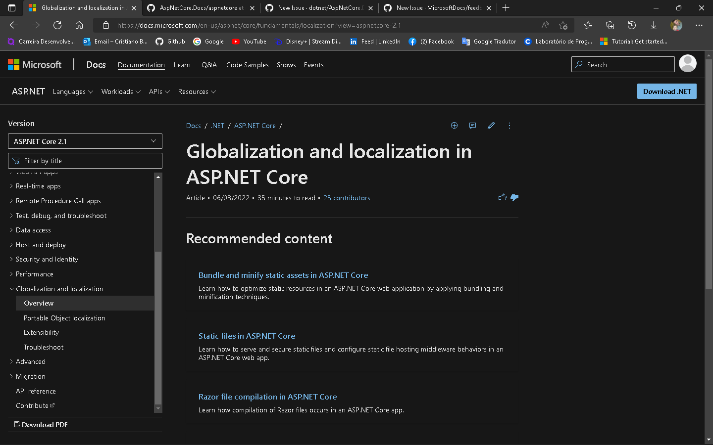 Globalization and localization/Overview page is not showing its content, on Microsoft ...