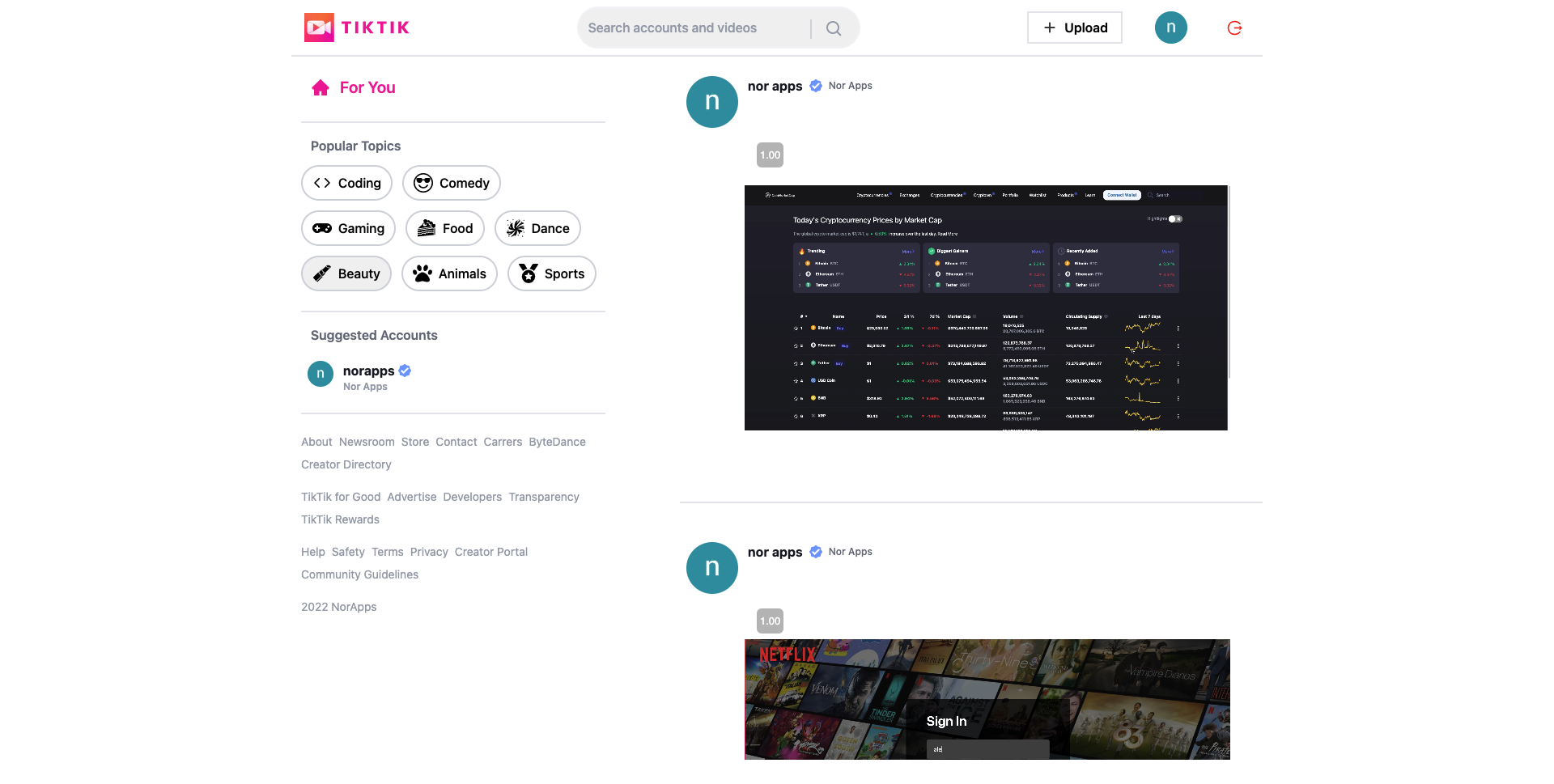 GitHub - nortay250/tiktok-clone