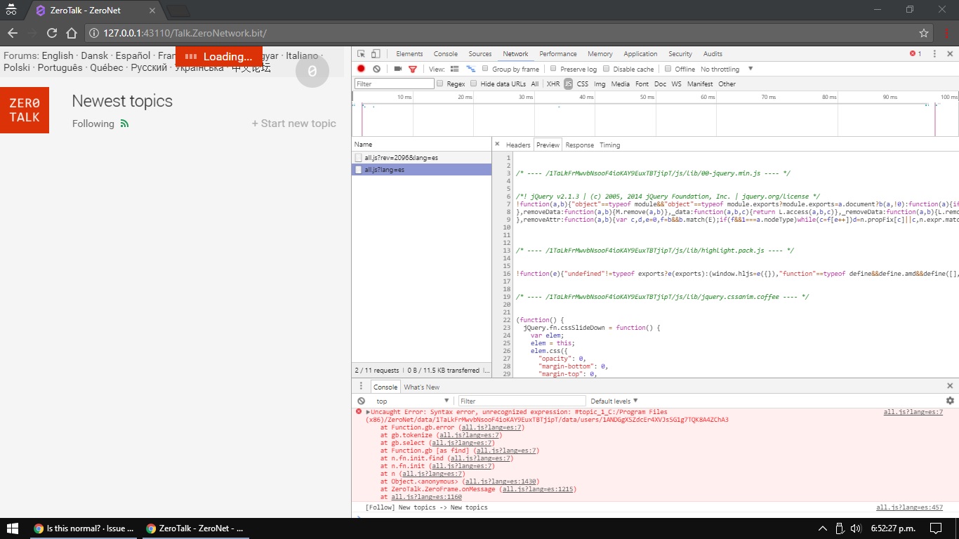 Is this normal? · Issue #972 · HelloZeroNet/ZeroNet · GitHub