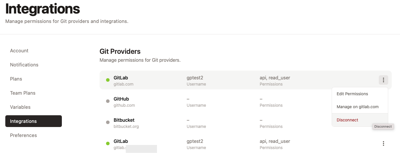 Prevent Users Who Register A Self Hosted Gitlab From Disconnecting All Other Git Integrations