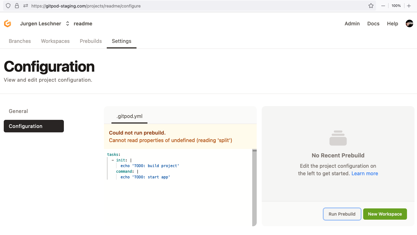 Error running prebuilds on GitLab self-hosted v12.x · Issue #7453 · gitpod-io/gitpod · GitHub