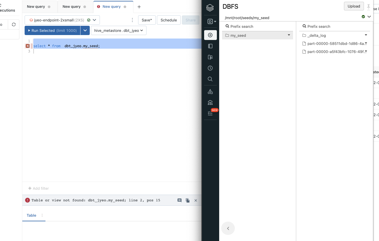 [CT-1036] Changing the schema of seed results in a schema mismatch error · Issue #429 · dbt-labs ...